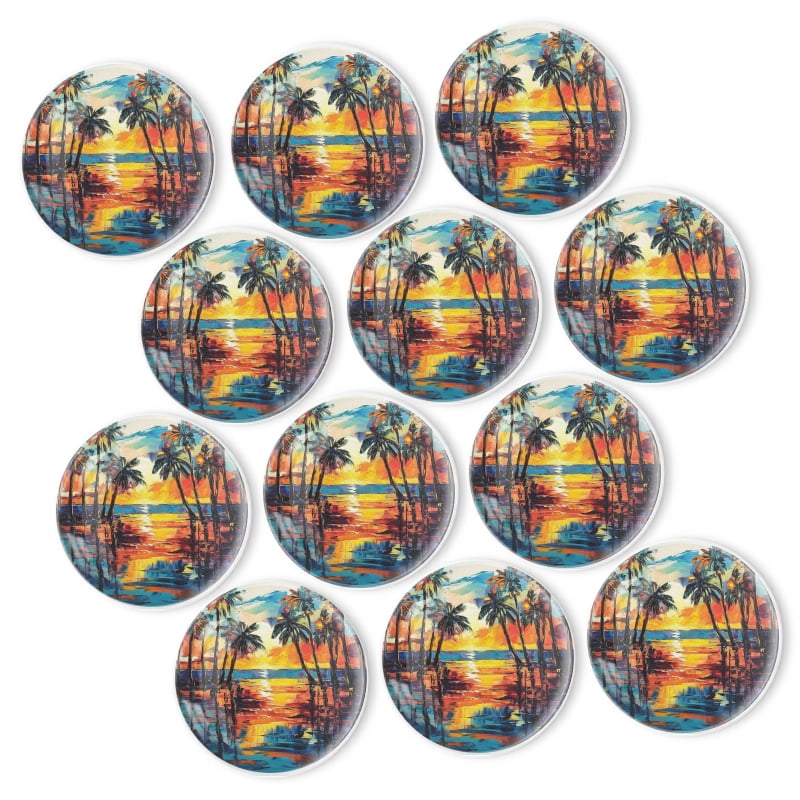 Strong Refrigerator Magnet Fridge Sticker, Beautiful Palm - Lined ...