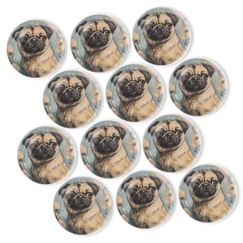 Strong Refrigerator Magnet Fridge Sticker, Blush - Background Pug Art ...