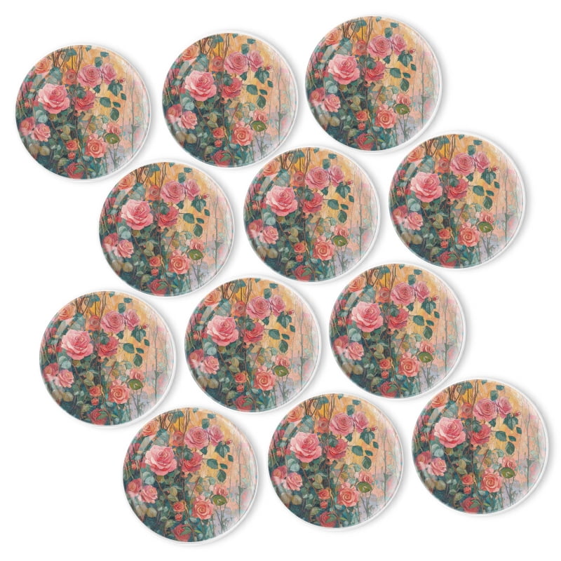 Strong Refrigerator Magnet Fridge Sticker, Bunch Of Pink Roses In Full ...