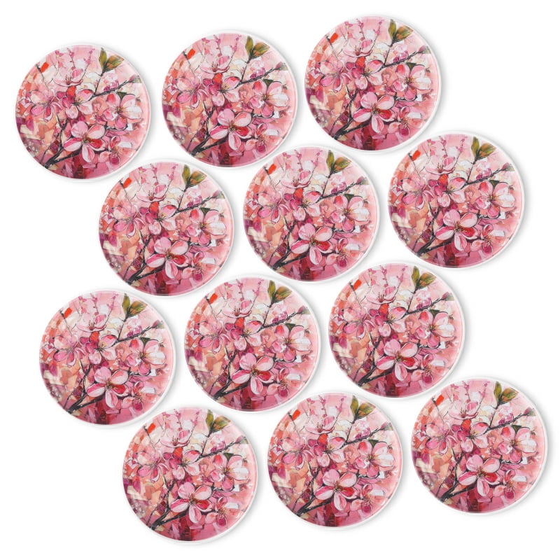 Strong Refrigerator Magnet Fridge Sticker, Cherry Blossom Oil Painting ...