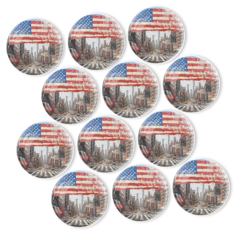 Strong Refrigerator Magnet Fridge Sticker, City Street With American ...