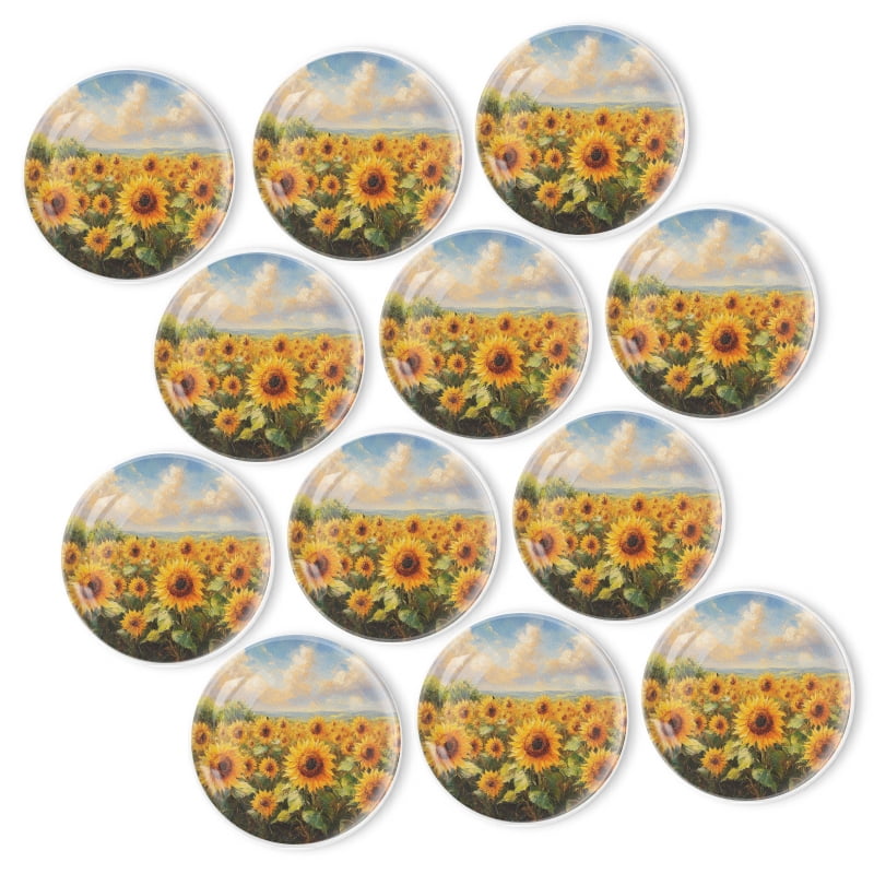 Strong Refrigerator Magnet Fridge Sticker, Dense Sunflower Field Oil ...