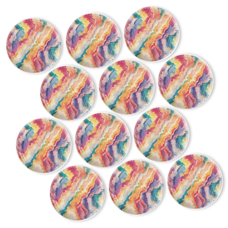 Strong Refrigerator Magnet Fridge Sticker, Dynamic Color Wave Art 12Pcs ...