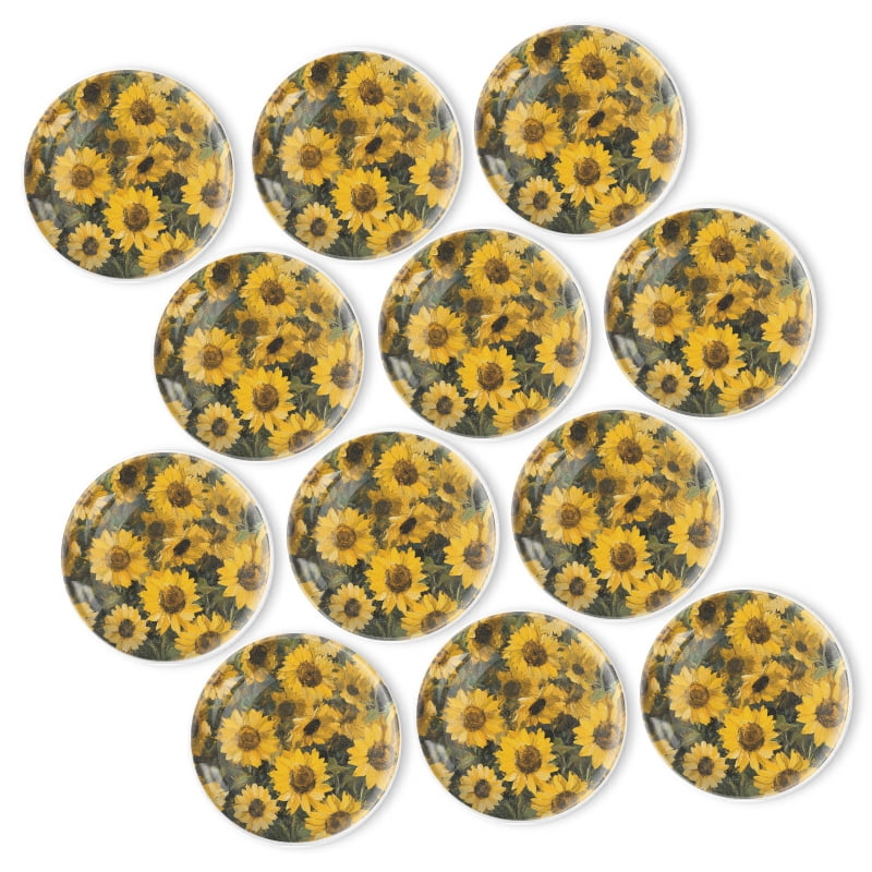 Strong Refrigerator Magnet Fridge Sticker, Field Of Sunflowers Full Of ...