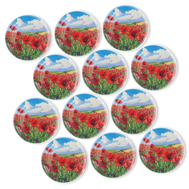 Strong Refrigerator Magnet Fridge Sticker, Fields Of Blooming Red ...