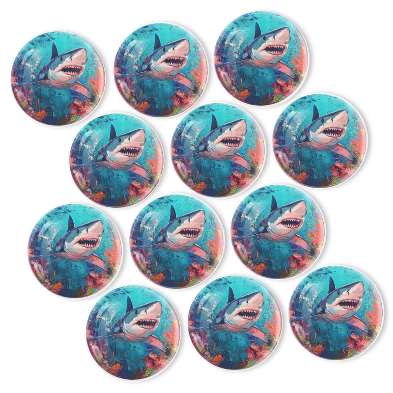 Strong Refrigerator Magnet Fridge Sticker, Fierce Shark In Blue Ocean ...