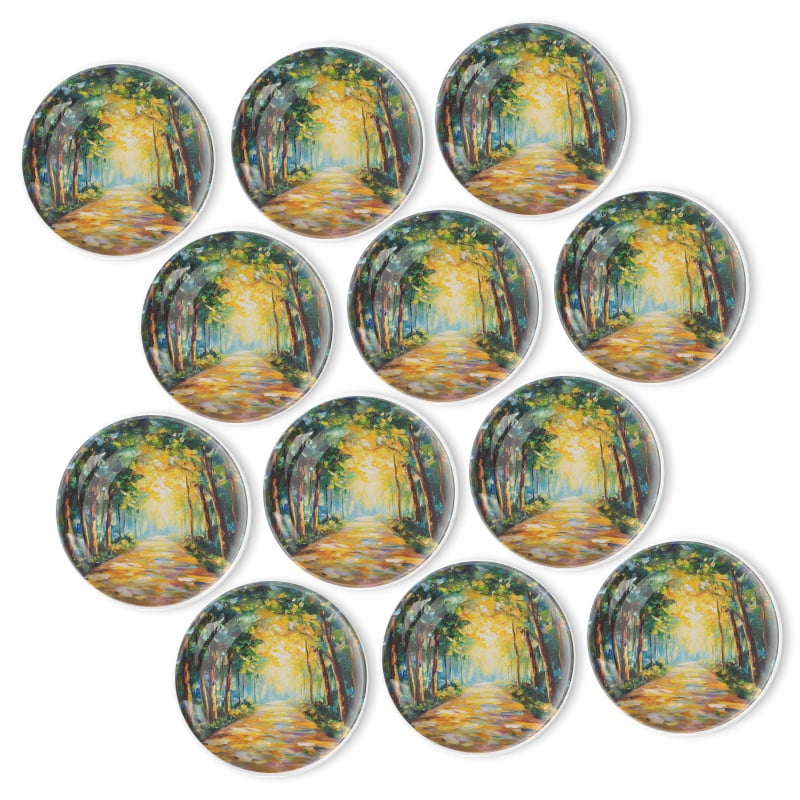 Strong Refrigerator Magnet Fridge Sticker, Forest Road With Trees On ...