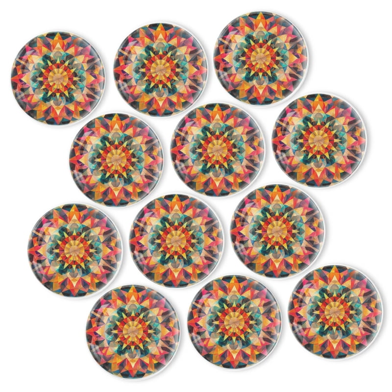 Strong Refrigerator Magnet Fridge Sticker, Geometric Art With Center ...