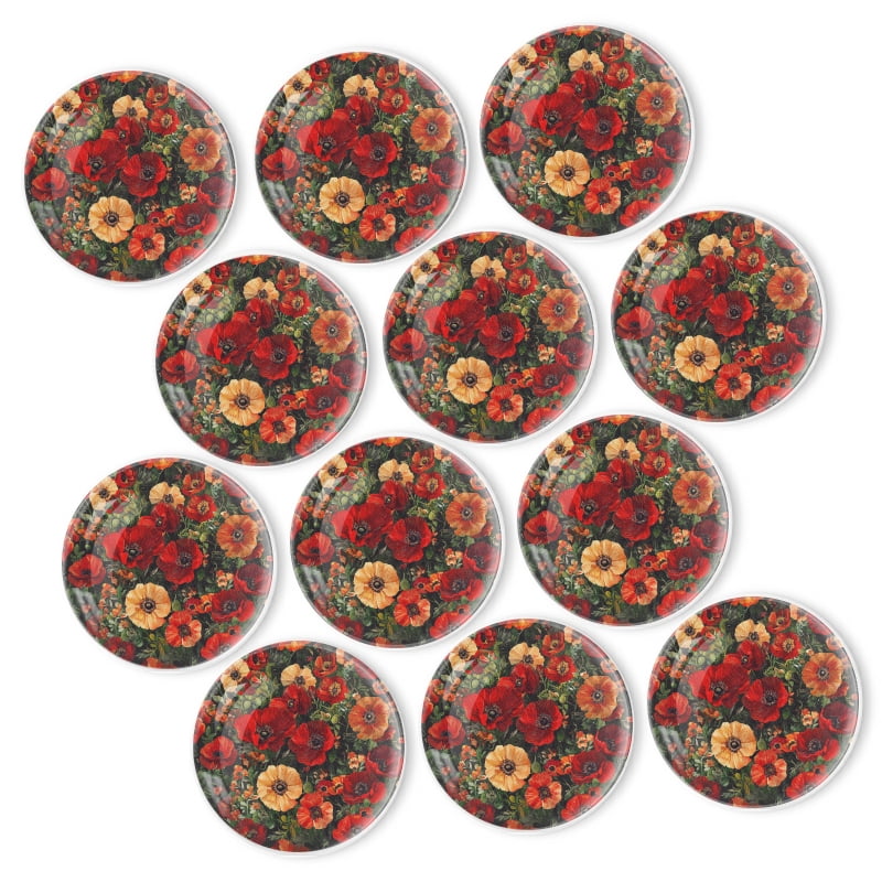 Strong Refrigerator Magnet Fridge Sticker, Intense Floral Tapestry ...