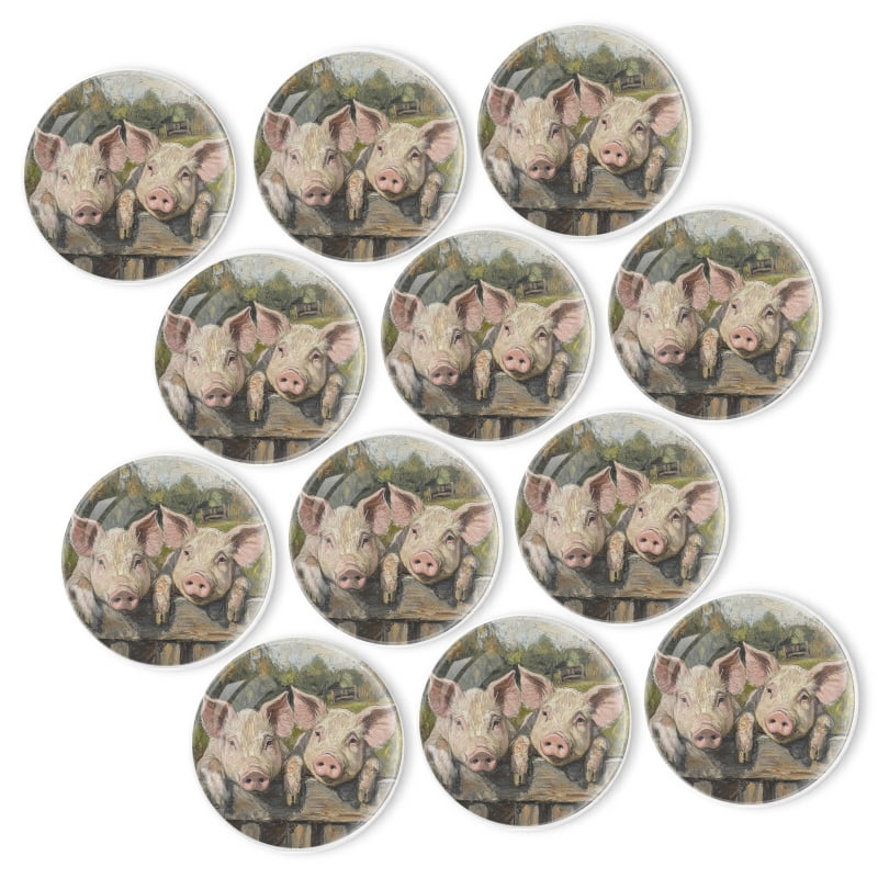 Strong Refrigerator Magnet Fridge Sticker, Little Pigs Leaning On ...