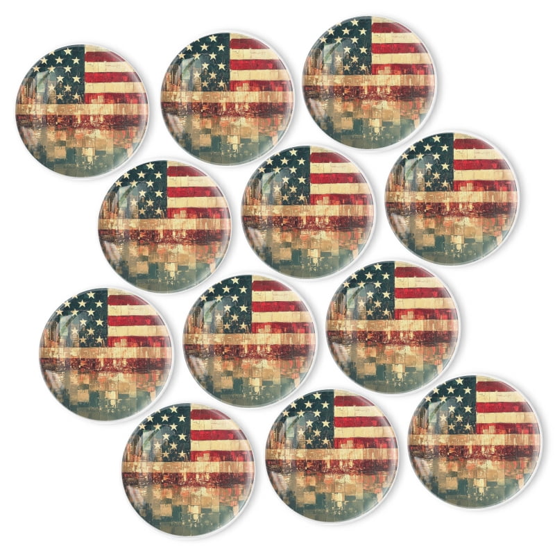 Strong Refrigerator Magnet Fridge Sticker, Modern American Flag Vision ...
