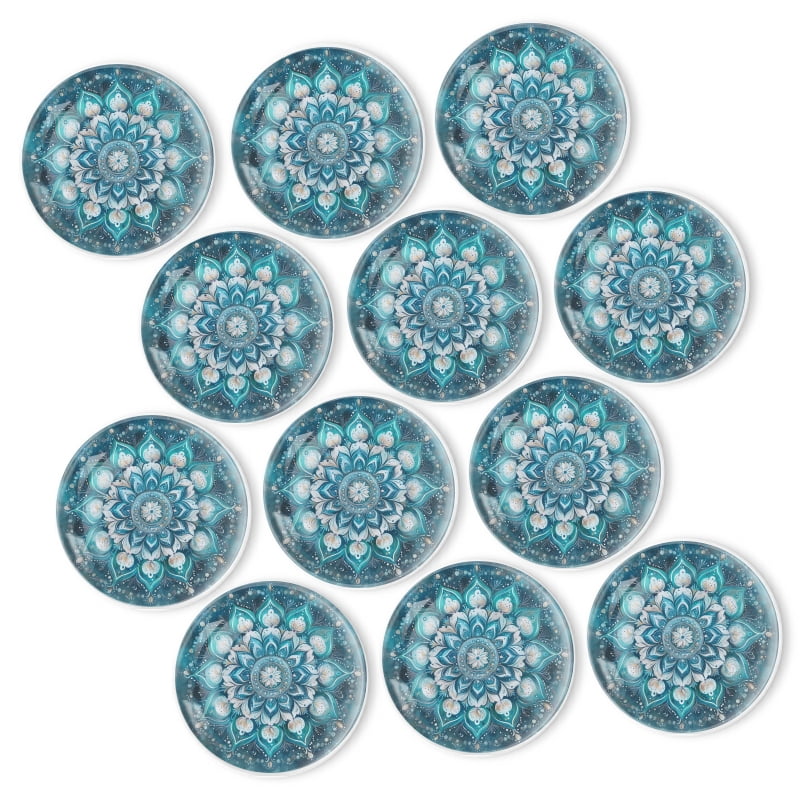 Strong Refrigerator Magnet Fridge Sticker, Mysterious Blue Mandala Art ...