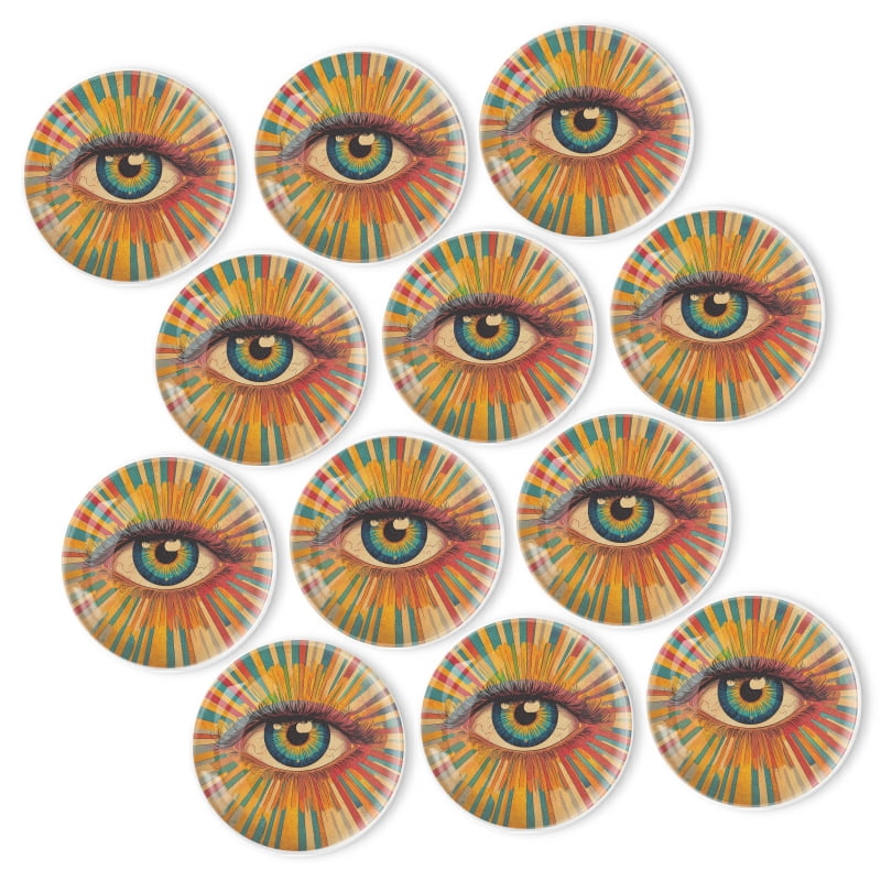 Strong Refrigerator Magnet Fridge Sticker, Pop Art Style Radiating Eye ...