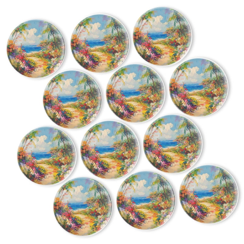 Strong Refrigerator Magnet Fridge Sticker, Seapath Lined With Flowers ...