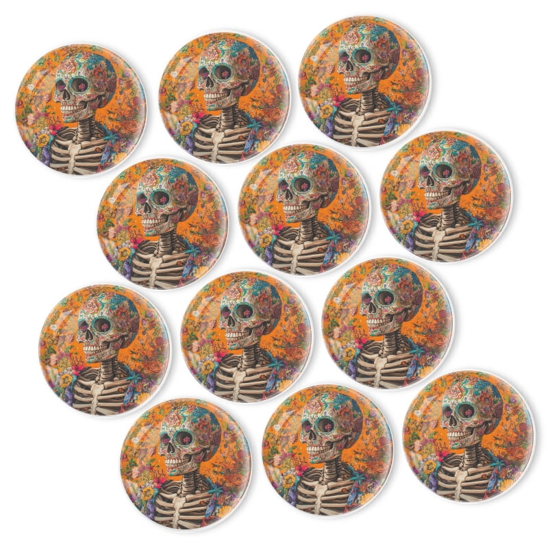 Strong Refrigerator Magnet Fridge Sticker, Skeleton Surrounded By ...