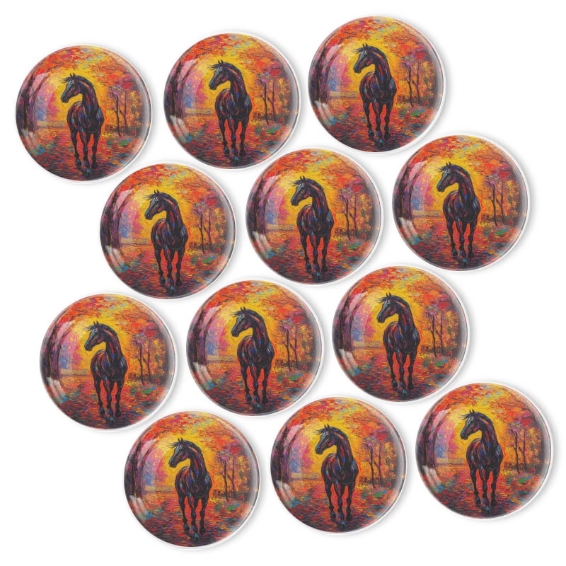 Strong Refrigerator Magnet Fridge Sticker, Stunning Autumn - Hued Steed ...