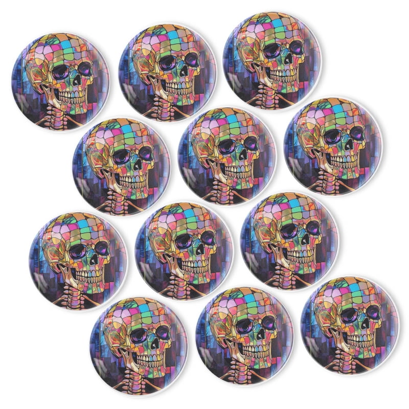 Strong Refrigerator Magnet Fridge Sticker, Stunning Chromatic Skull Art ...
