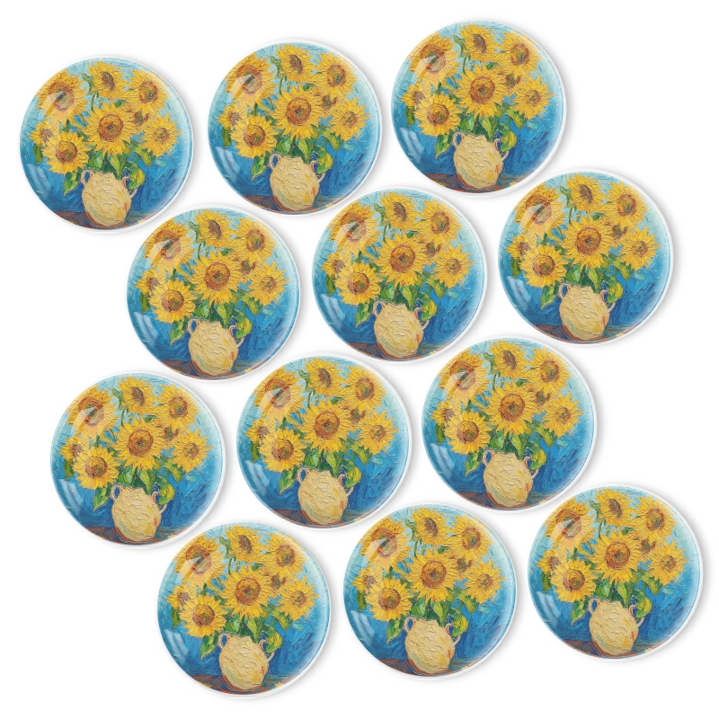 Strong Refrigerator Magnet Fridge Sticker, Sunflowers In The Style Of ...