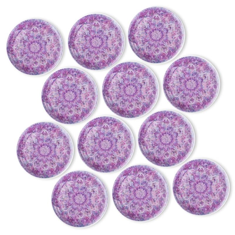 Strong Refrigerator Magnet Fridge Sticker, Symmetrical Purple Flowers ...