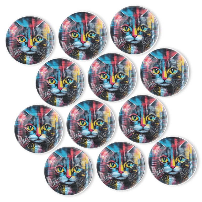 Strong Refrigerator Magnet Fridge Sticker, Vividly - Colored Cat ...