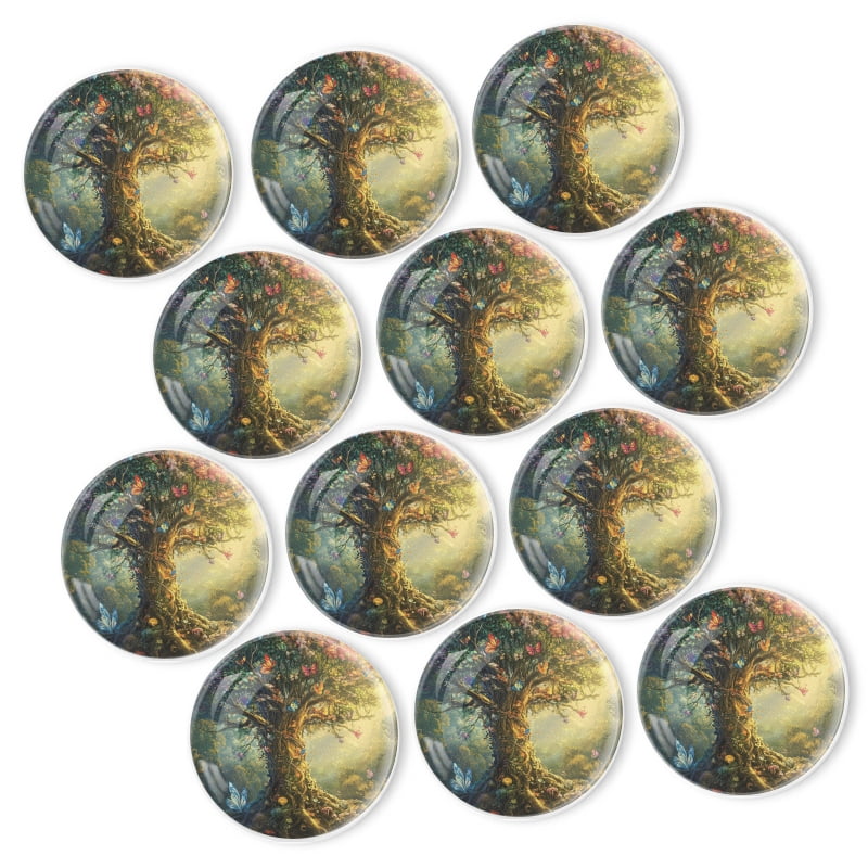Strong Refrigerator Magnet Fridge Sticker, Whimsical Tree Of Life 12Pcs ...