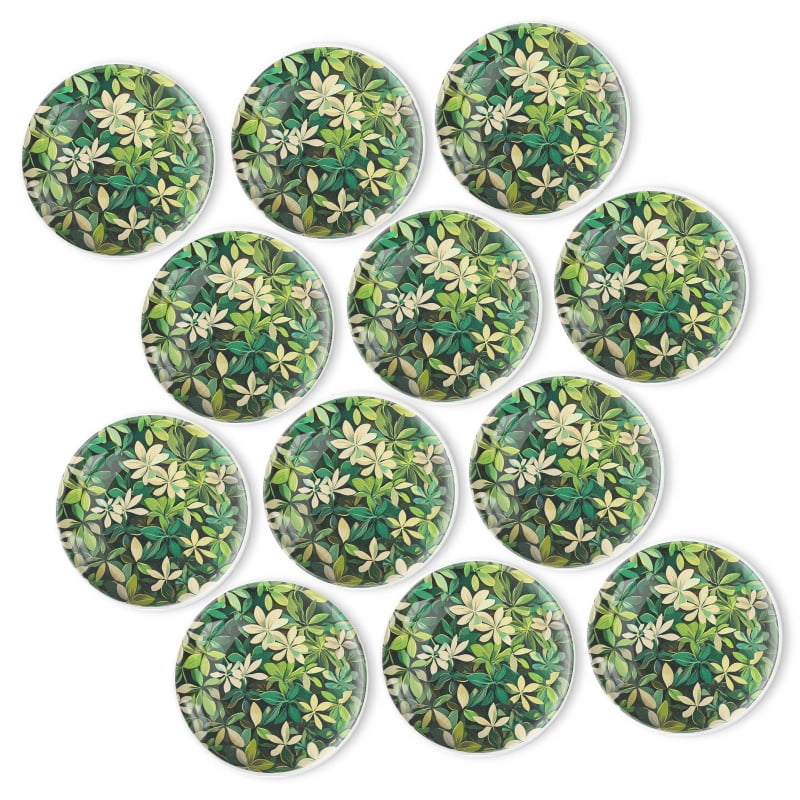 Strong Refrigerator Magnet Fridge Sticker, White Flowers And Green ...