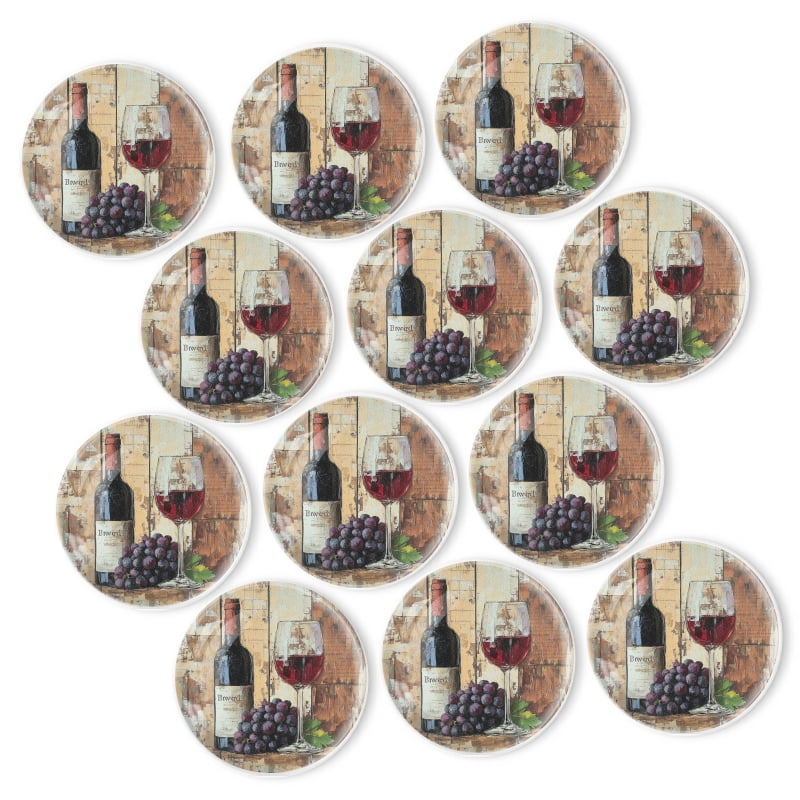 Strong Refrigerator Magnet Fridge Sticker, Wine And Grape Still - Life ...