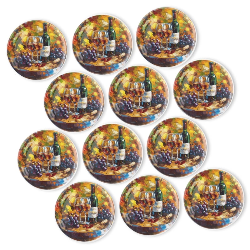 Strong Refrigerator Magnet Fridge Sticker, Wine Theme Scene Oil ...