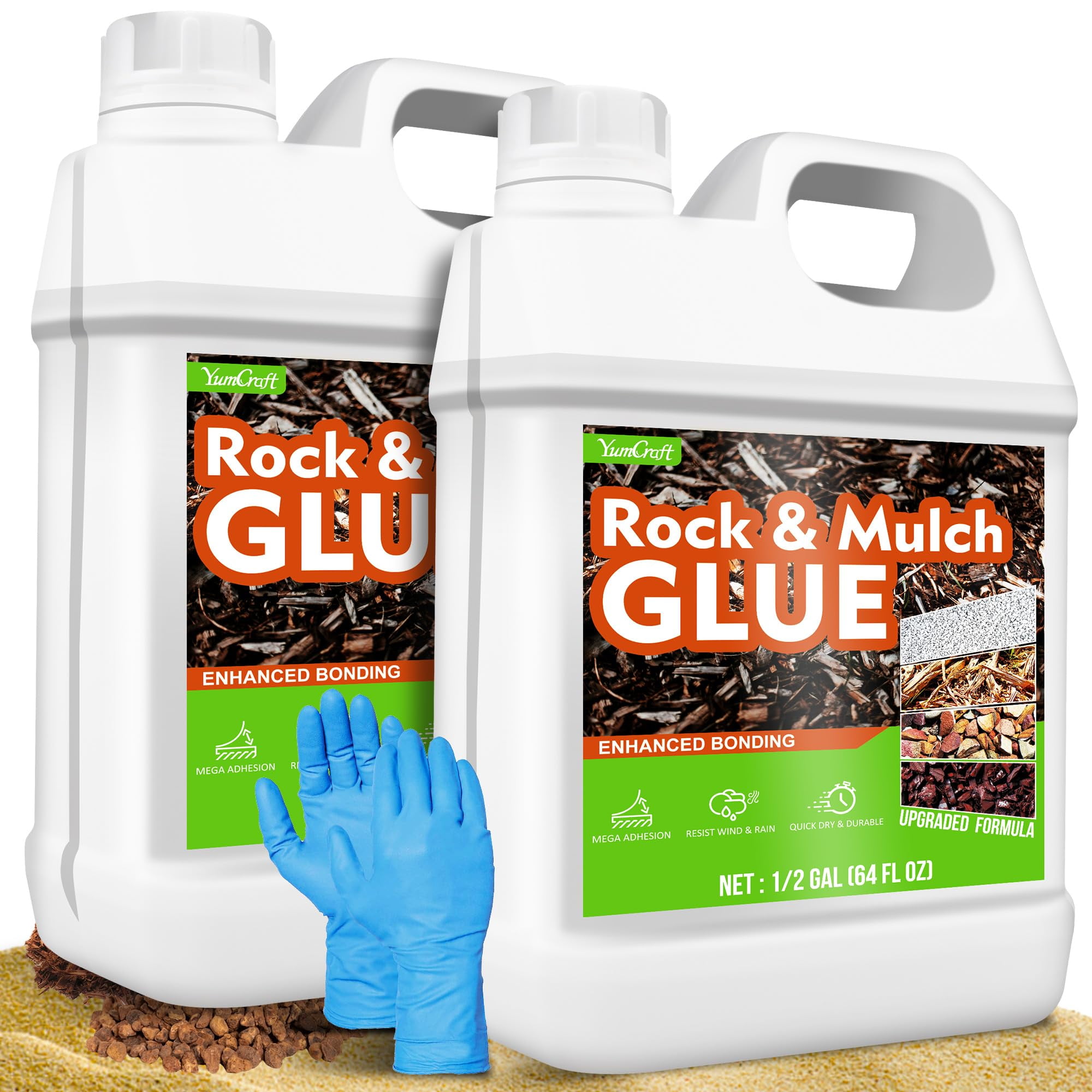 Strong Rock Glue for Landscaping, 1 Gallon Mulch & Stone Glue for Rock ...