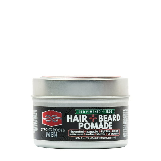 Strong Roots Men Beard Hair Pomade JBCO infused with Red Pimento & Shea Butter 4oz / 118ml ...