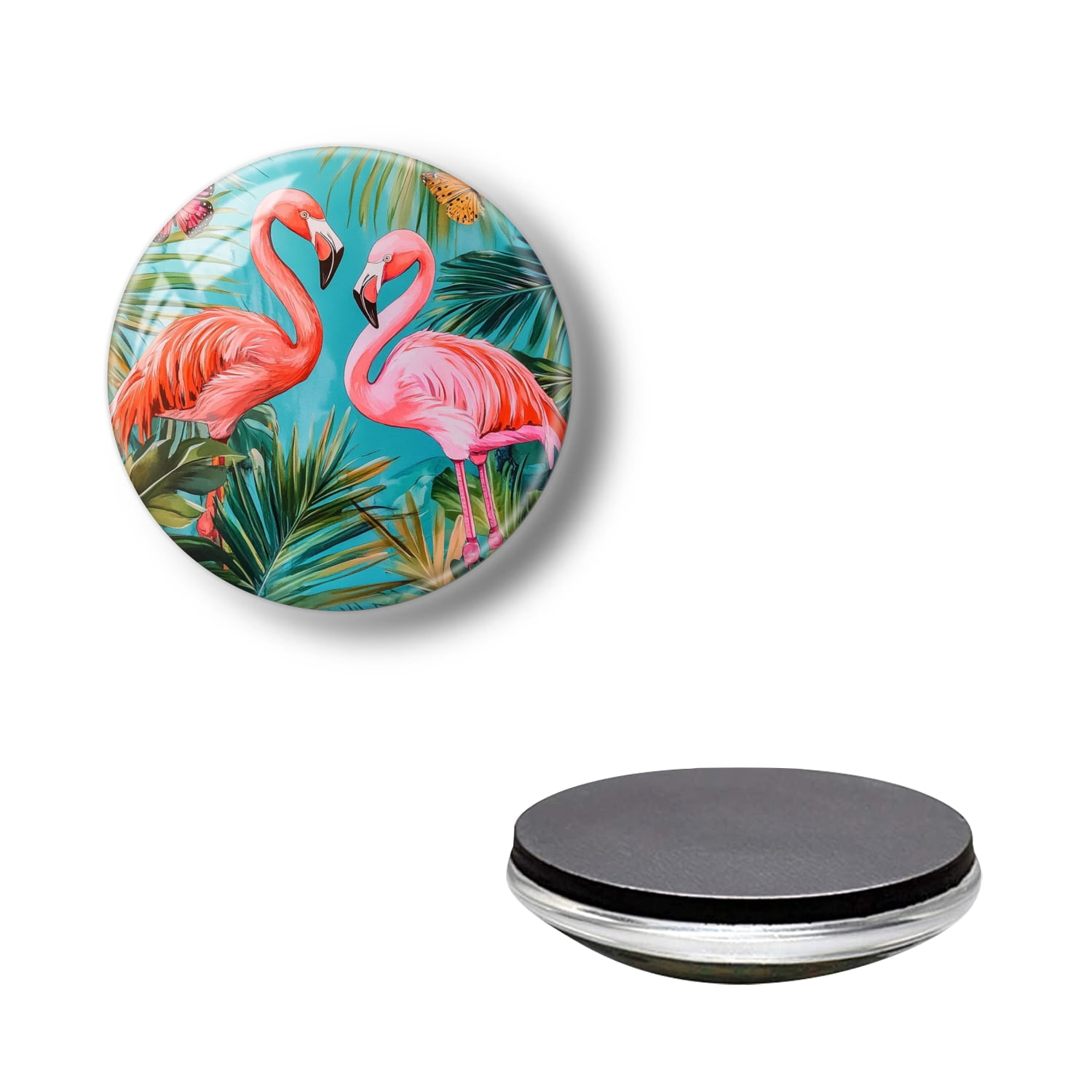Strong Round Refrigerator Magnet Fridge Sticker, Colorful Butterfly and ...