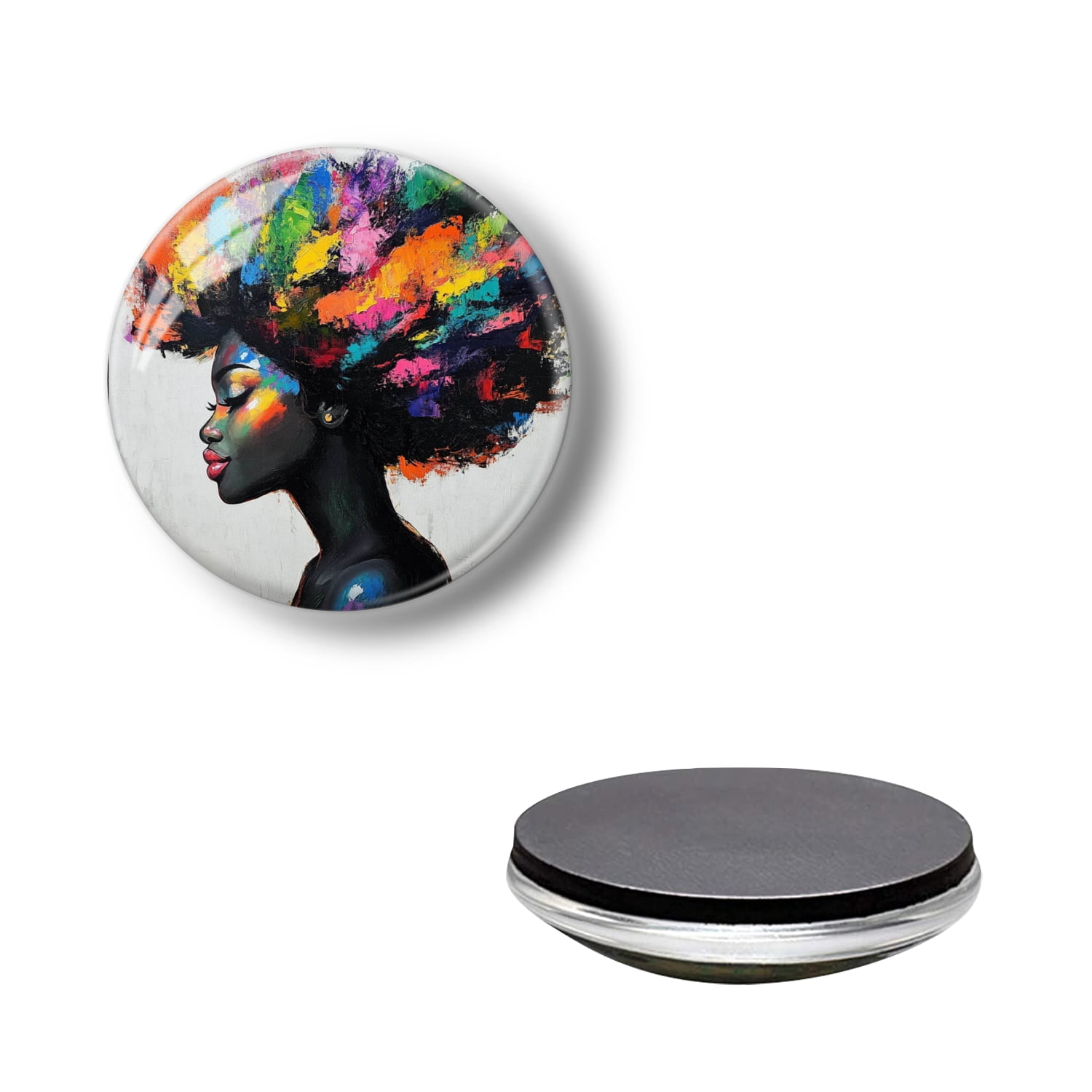 Strong Round Refrigerator Magnet Fridge Sticker, Female Beauty with ...