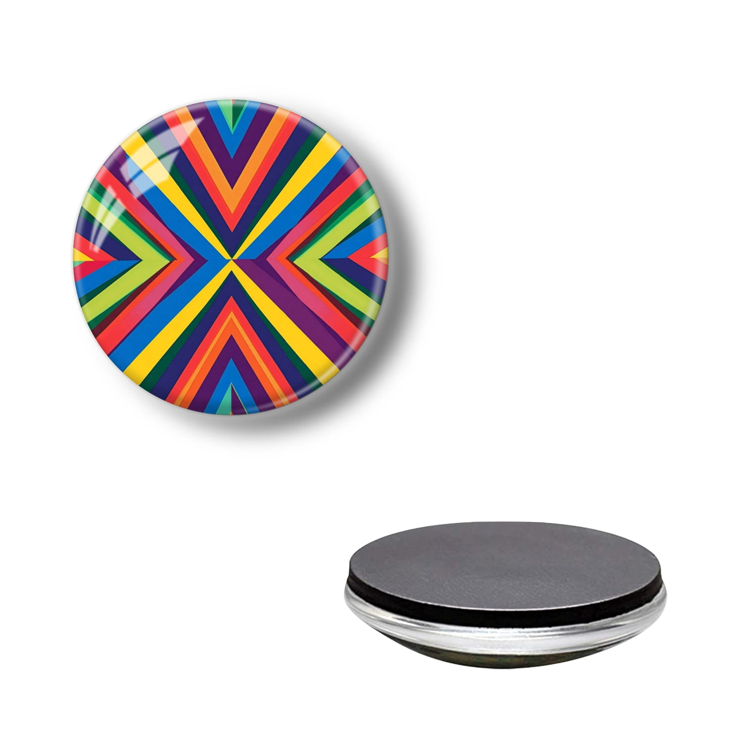 Strong Round Refrigerator Magnet Fridge Sticker, Multicolored Lines ...