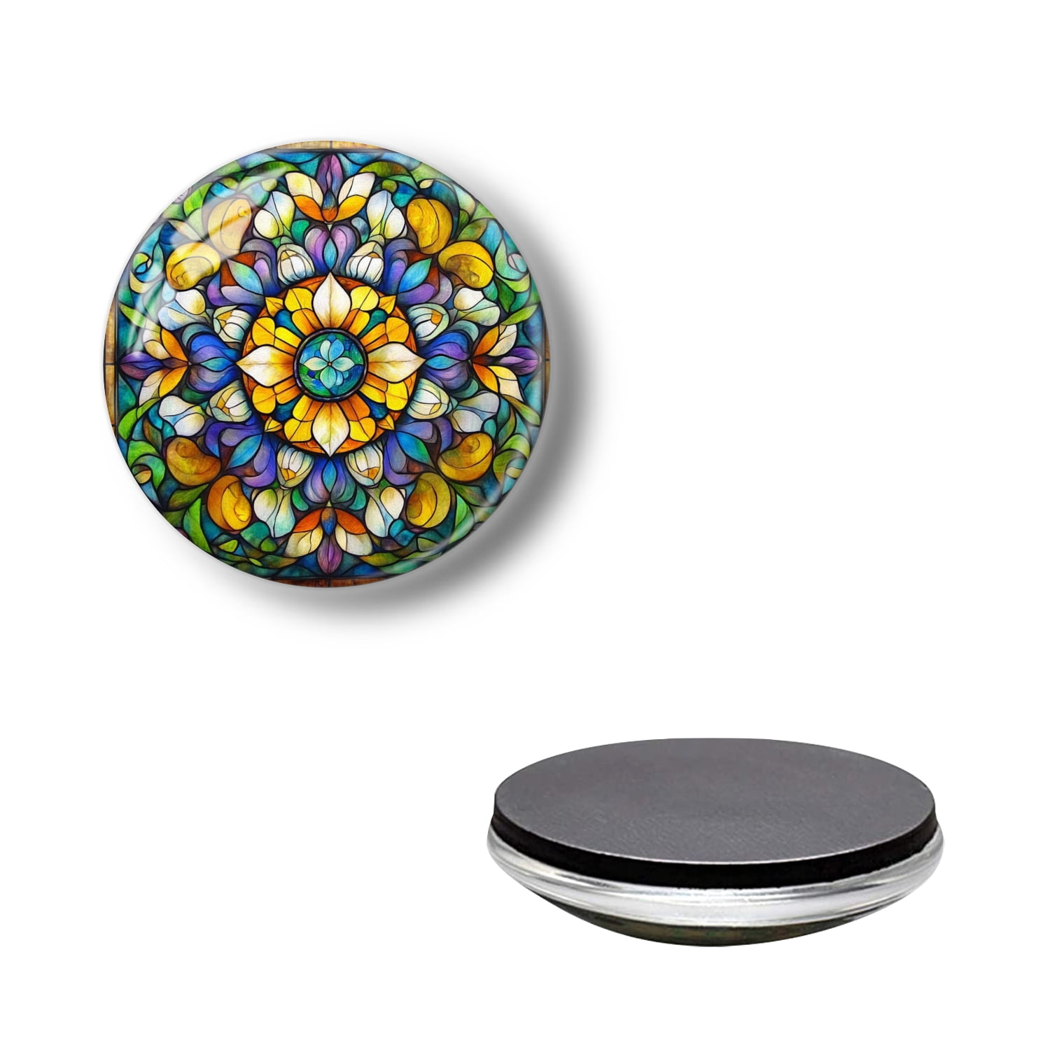 Strong Round Refrigerator Magnet Fridge Sticker, Stained Glass ...