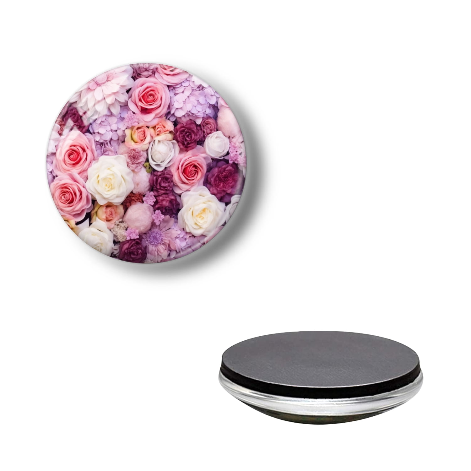 Strong Round Refrigerator Magnet Fridge Sticker, Wall of Roses Clear ...
