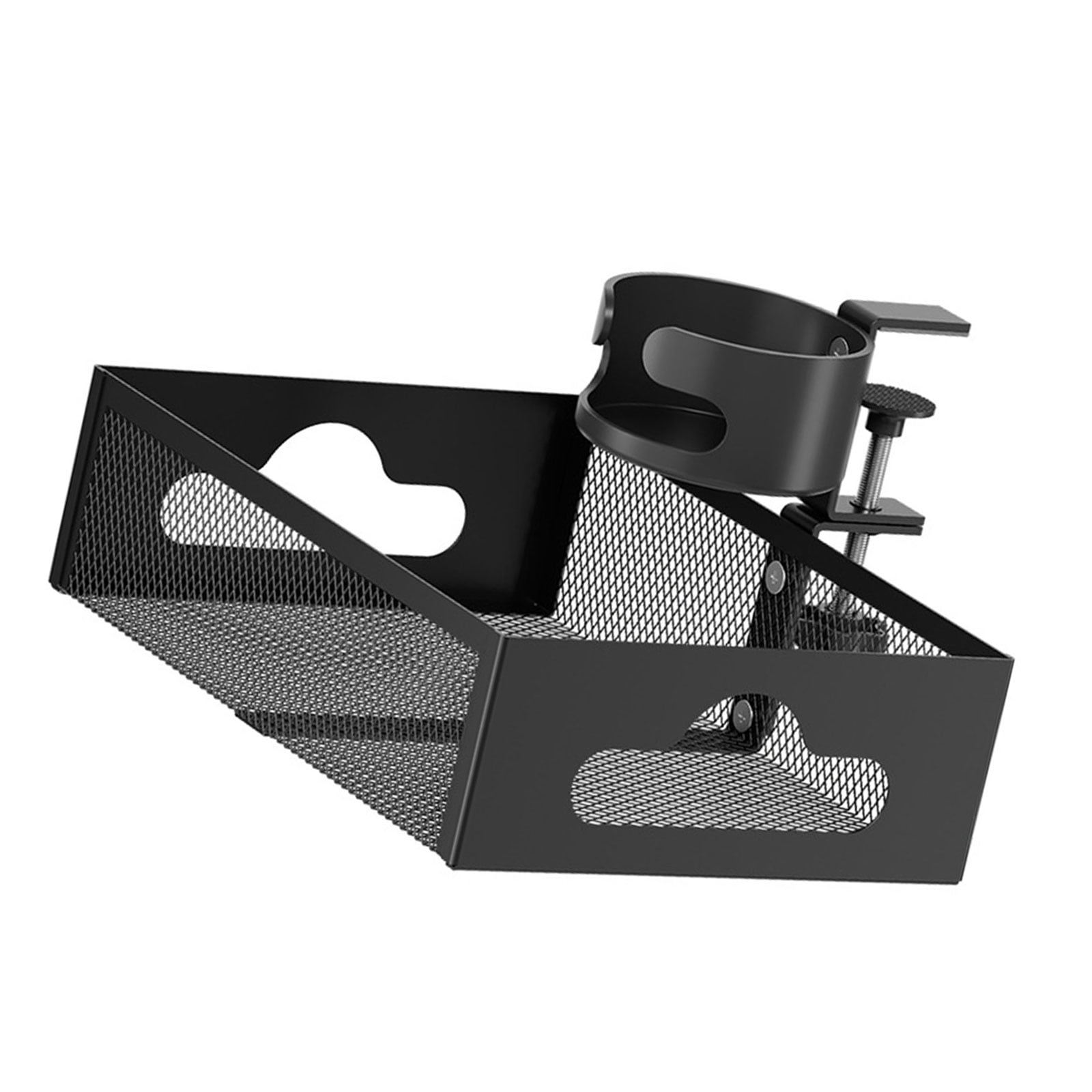 Strong Sticky-Back Cup Tray with Cable Management, Space-Saving Desk ...
