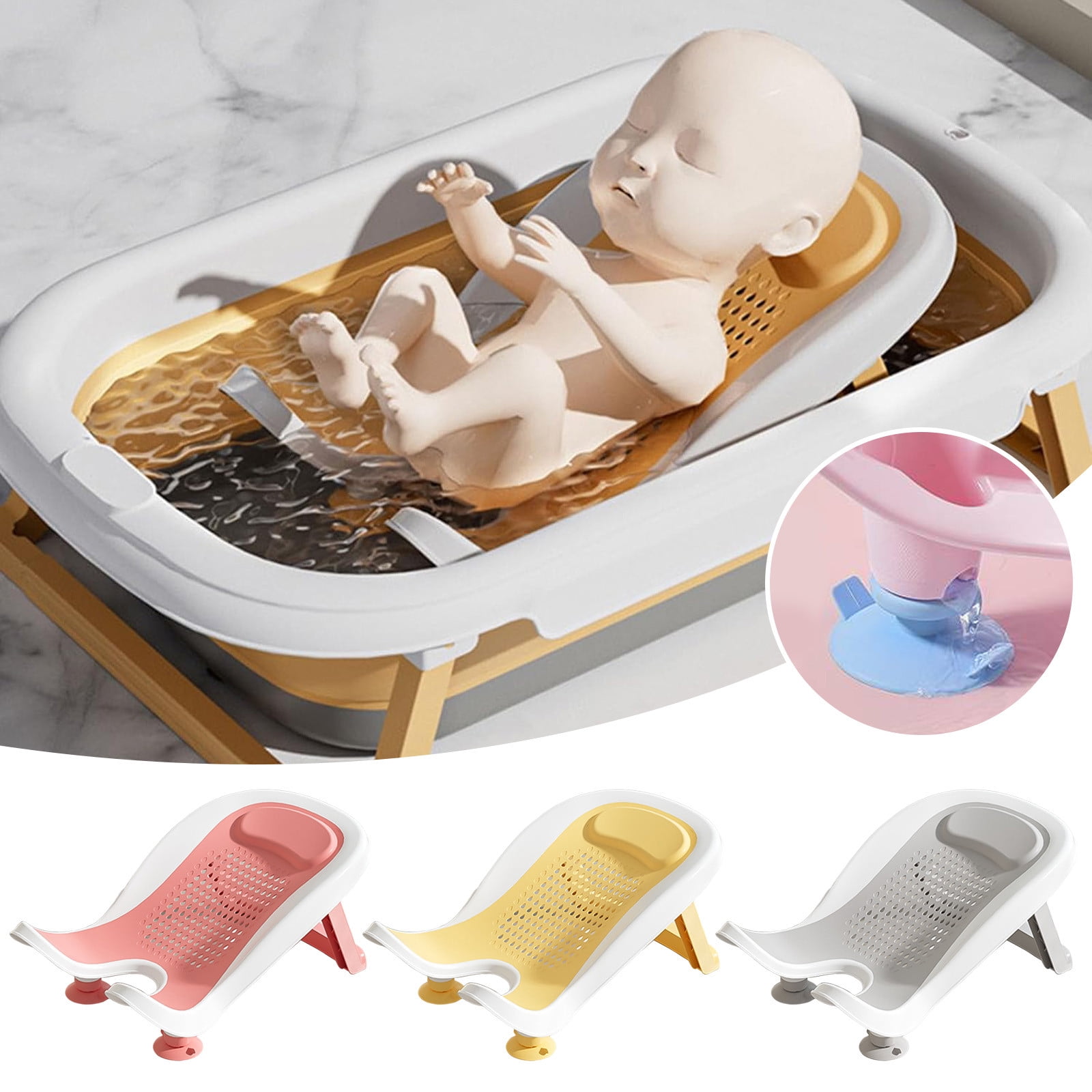 Strong - Suction Foldable Infant Bath Basin: Multifunctional, Quick ...