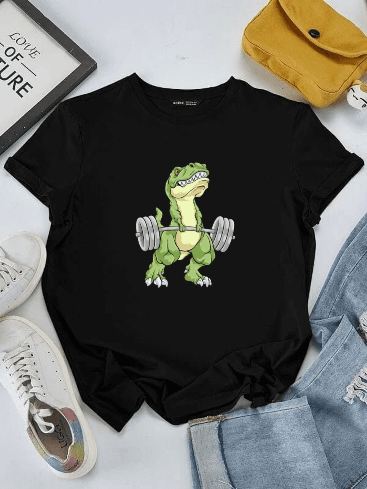 Strong T-Rex Holding Dumbbells Dinosaur Gym Workout Beast Mode Art ...