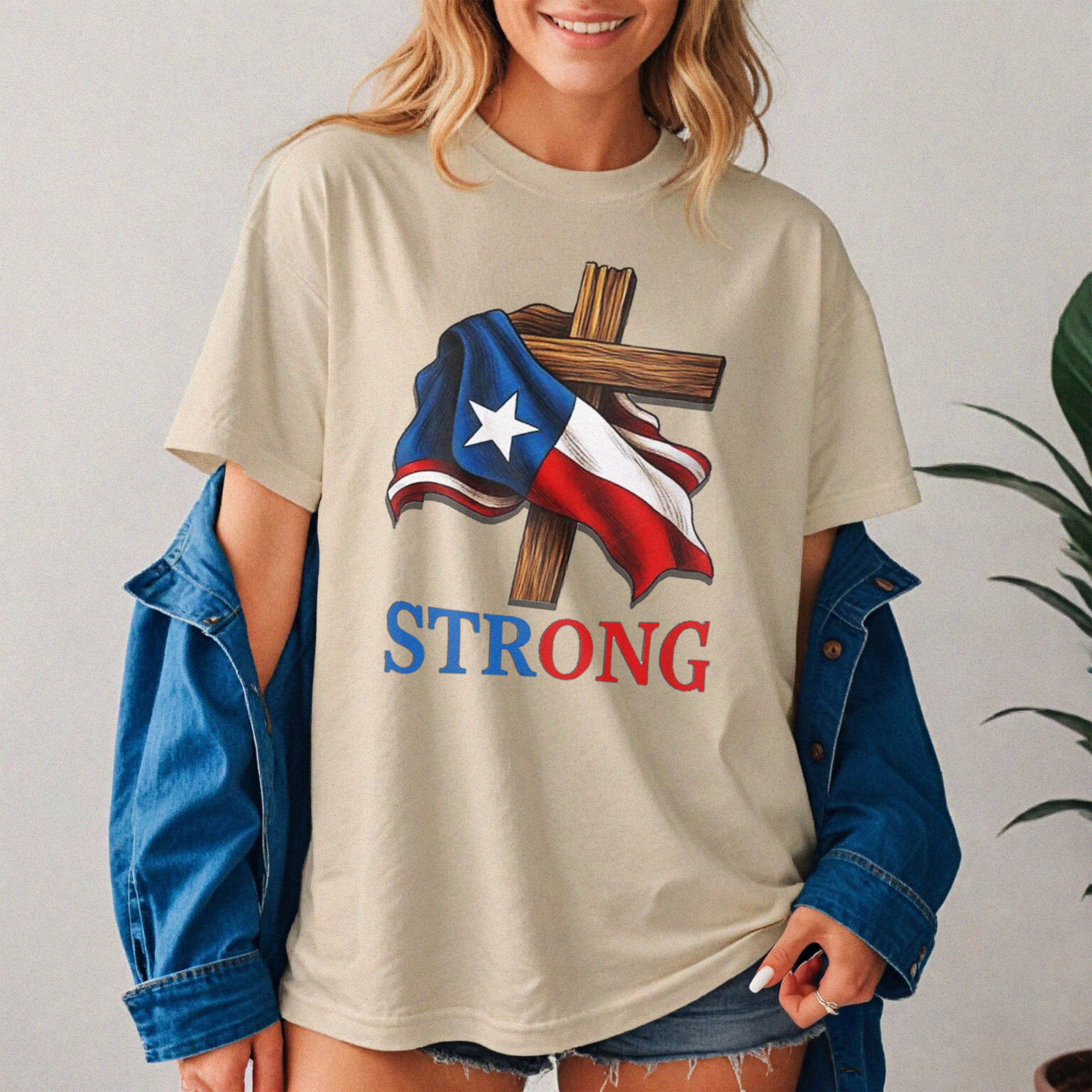 Strong Texas Flag Cross Christian Texas Pride 2025 T-Shirt – Texas ...