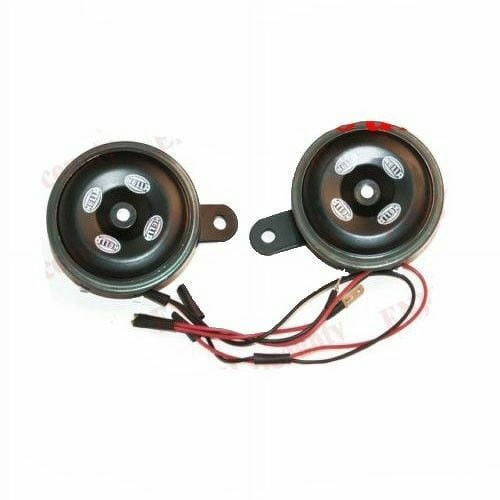Strong Tone Horn Set Pair Genuine Hella 12v Black Agro Tractor Long ...