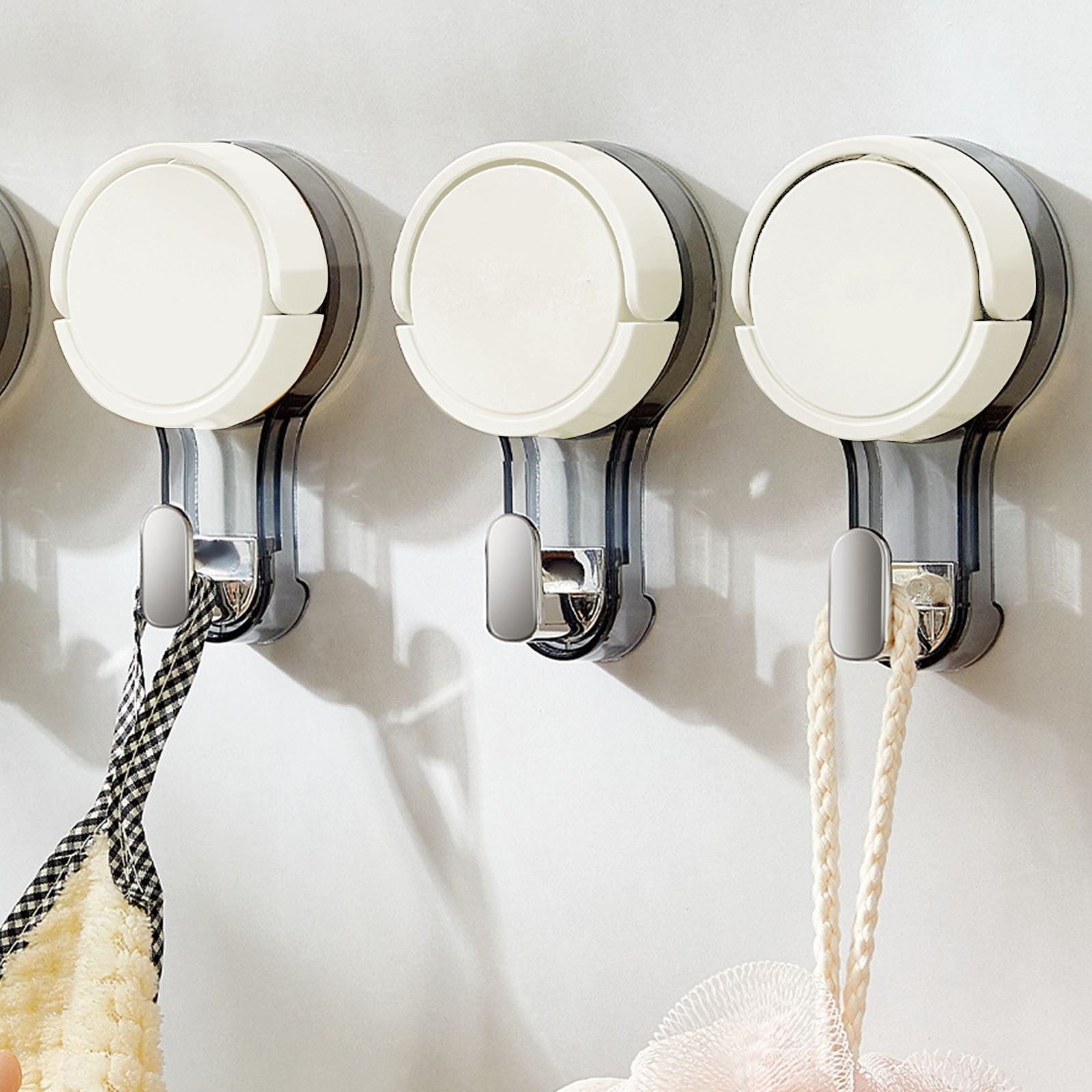 Strong Vacuum Suction Cup Hooks - No Drilling Non-Marking Wall Hangers ...