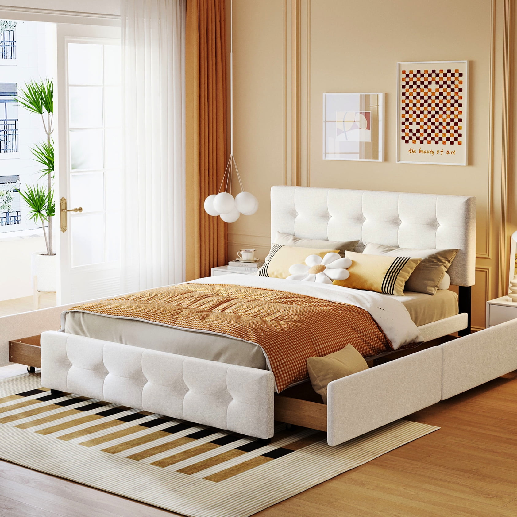 Strong Weight Capacity - Solid Wood Frame Bed for Heavy Mattresses ...