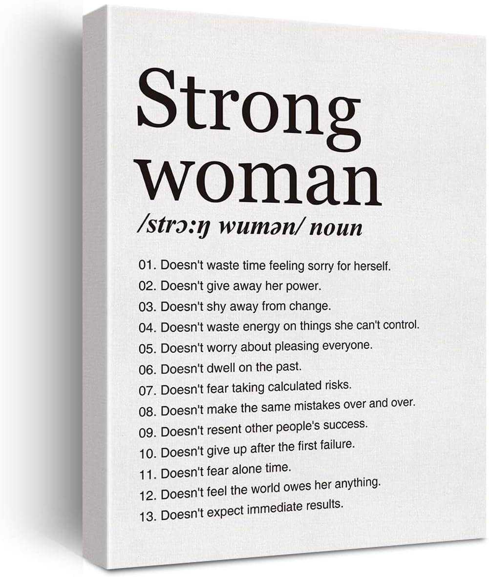 Strong Woman Definition Print Canvas Wall Art Home Office Decor Modern ...