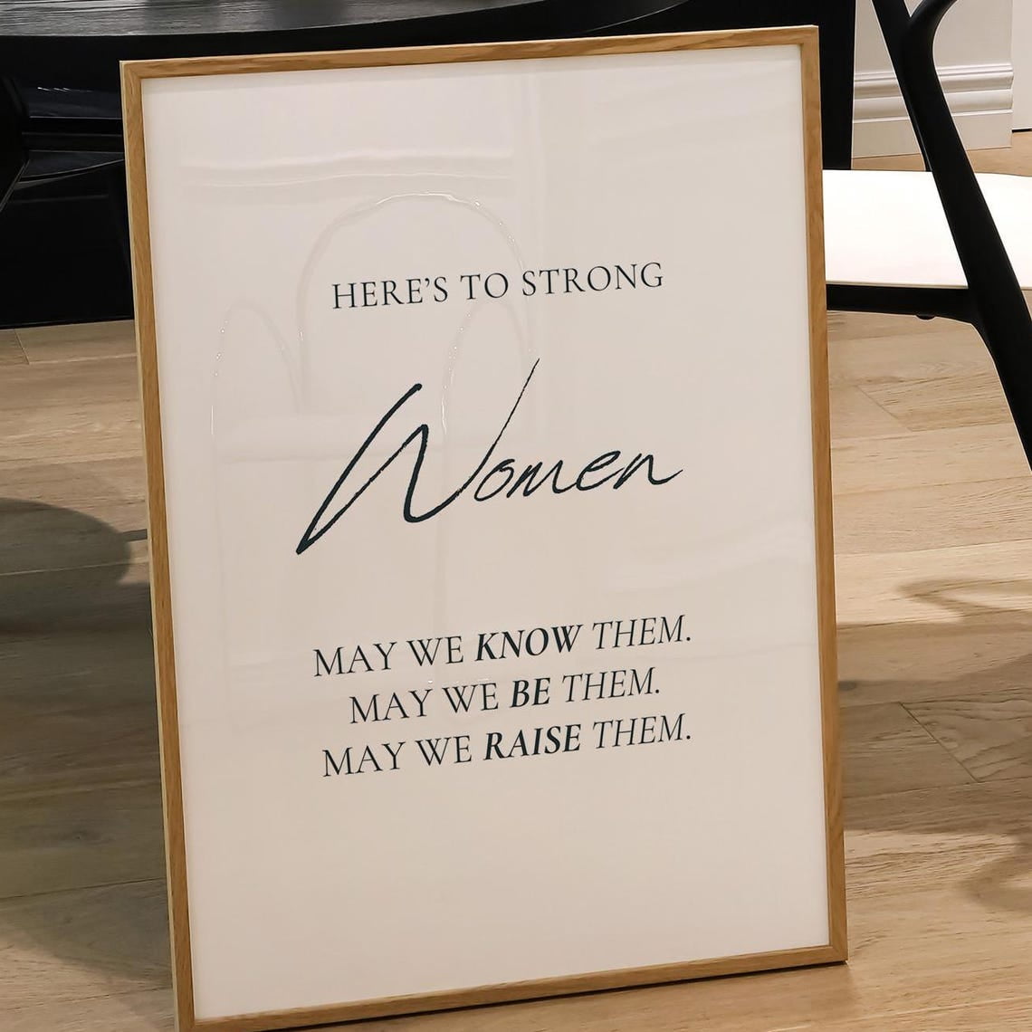 Here'S To Strong Women Feminist Poster, Female Empowerment, Woman Line ...