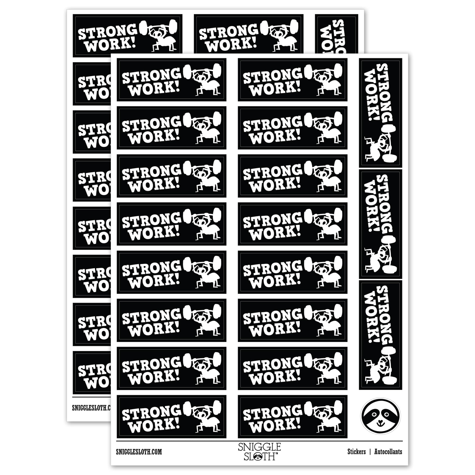Strong Work Ant Lifting Weights Teacher Student School Sticker Set ...