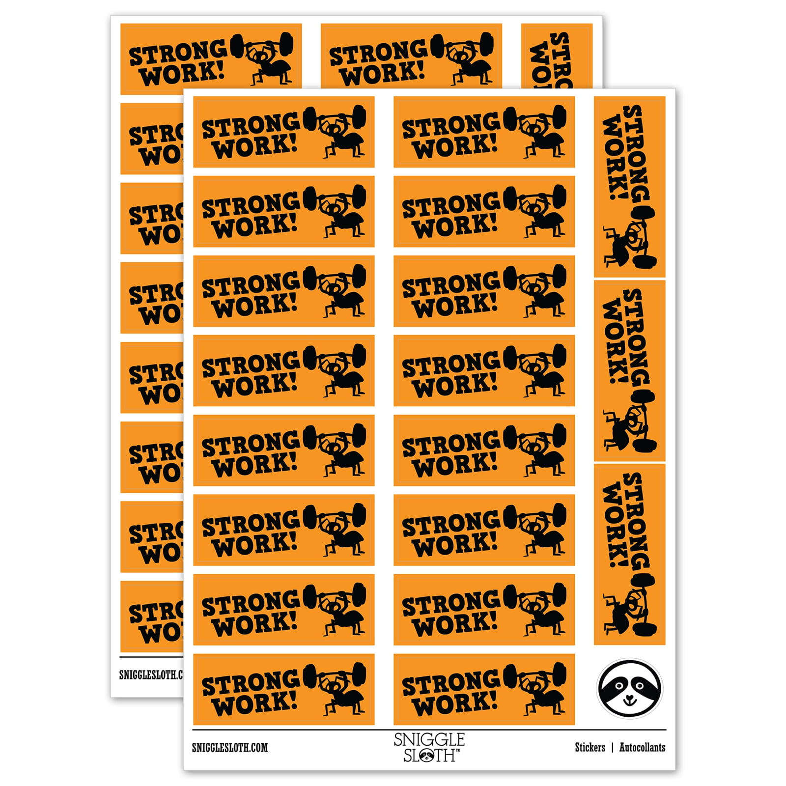 Strong Work Ant Lifting Weights Teacher Student School Sticker Set ...