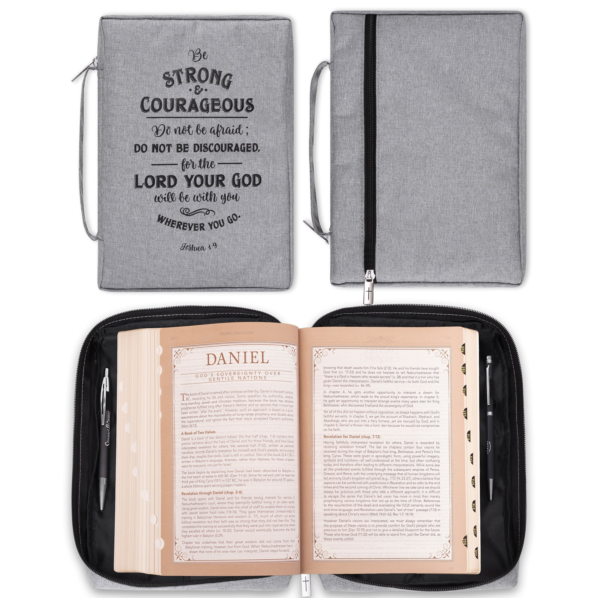 Strong and Courageous Poly-Canvas Bible Cover - Medium - Walmart.com
