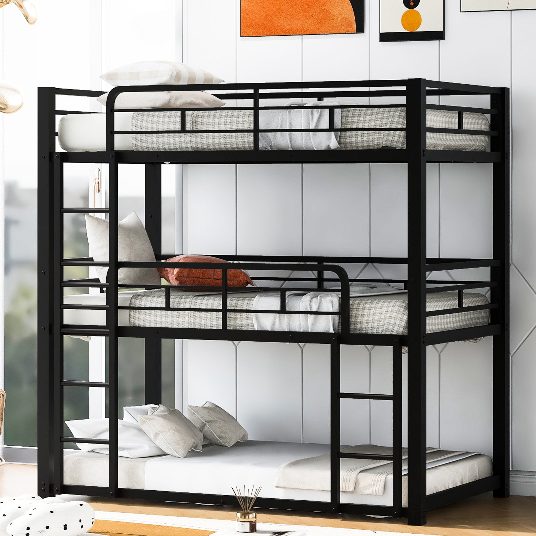 Strong metal slats, long - lasting use - Bunk bed for efficient space ...