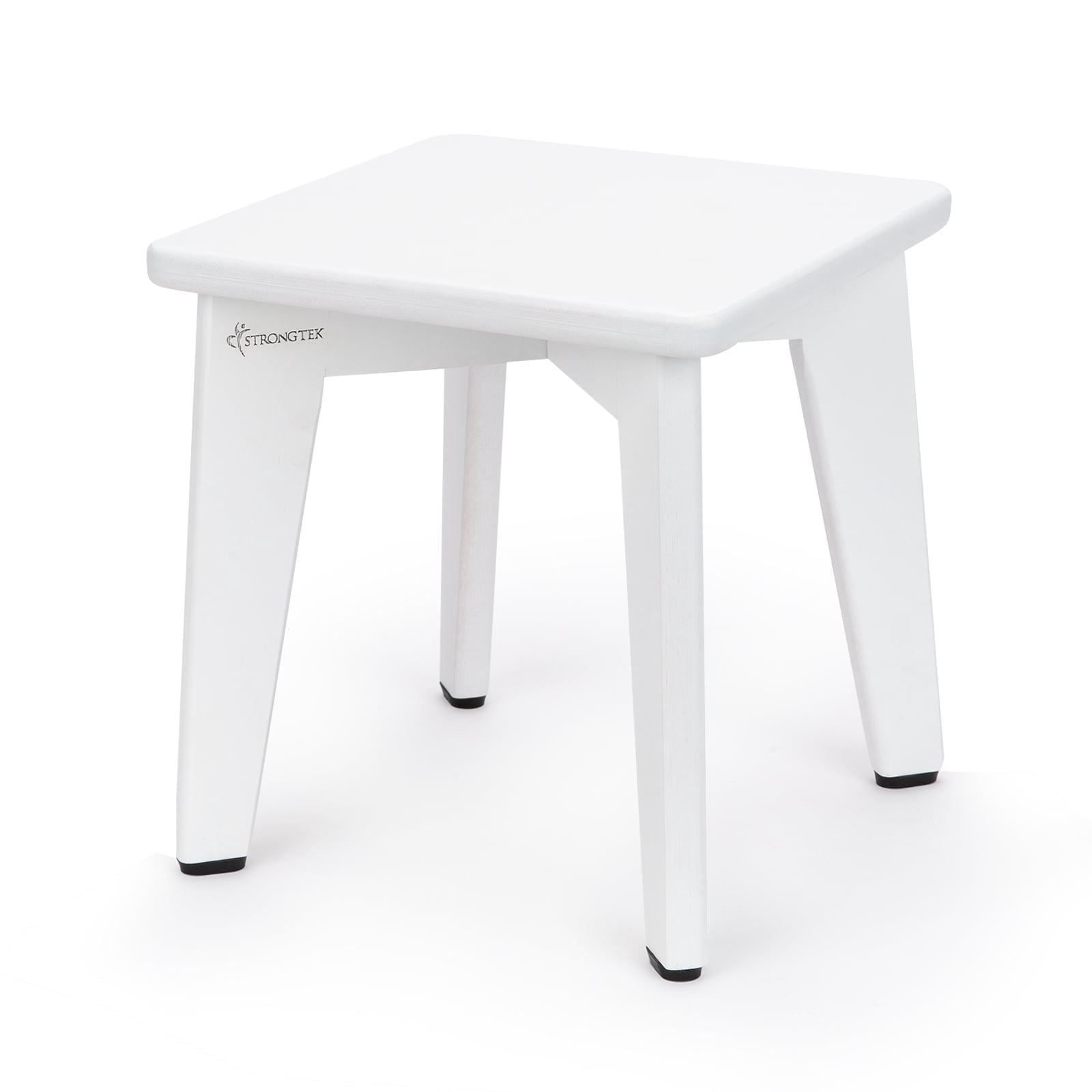 StrongTek Bamboo Step Stool, 10-inch, White, Versatile and Compact ...