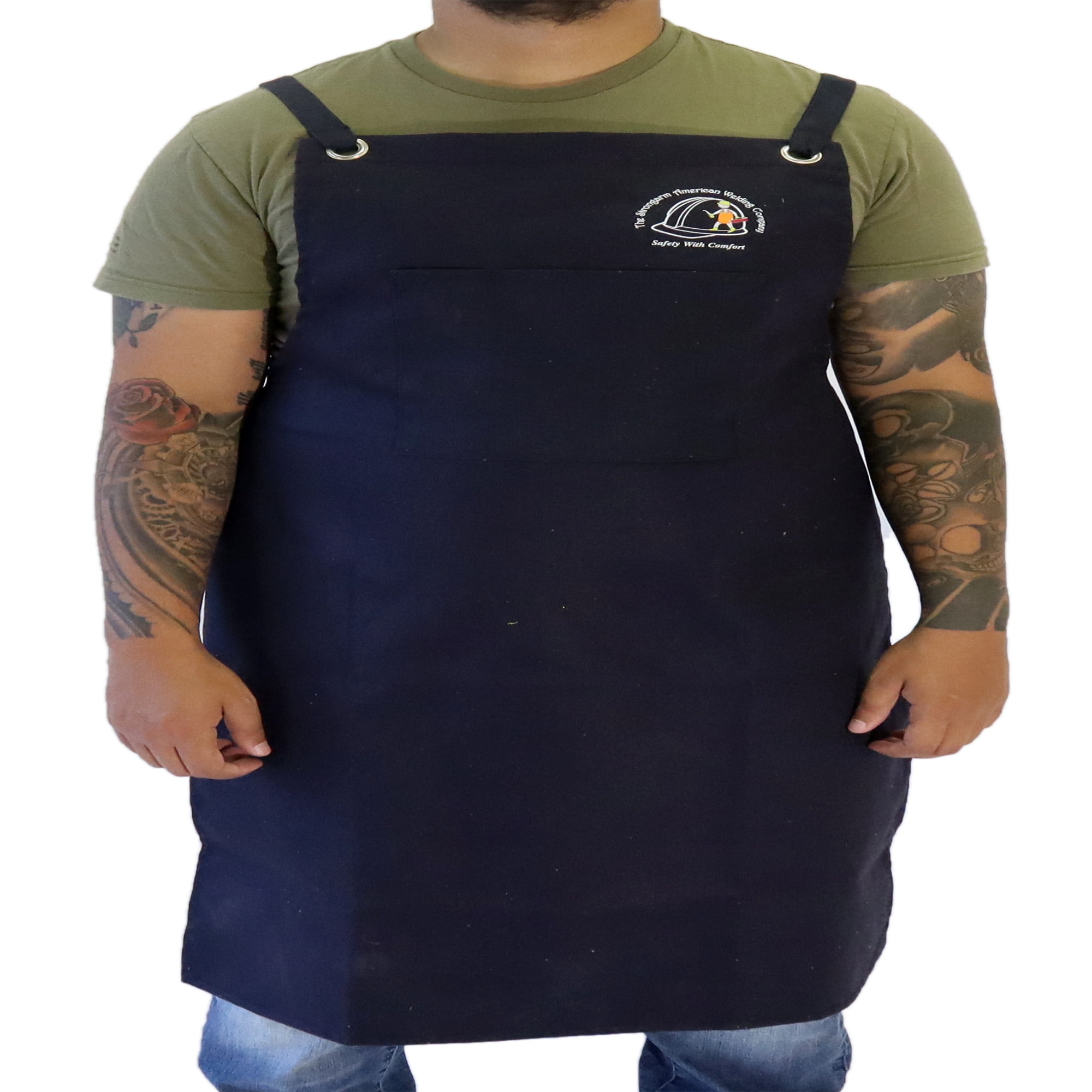 Strongarm Blue Welding Apron Flame Resistant Arc-Rated with X-tech ...